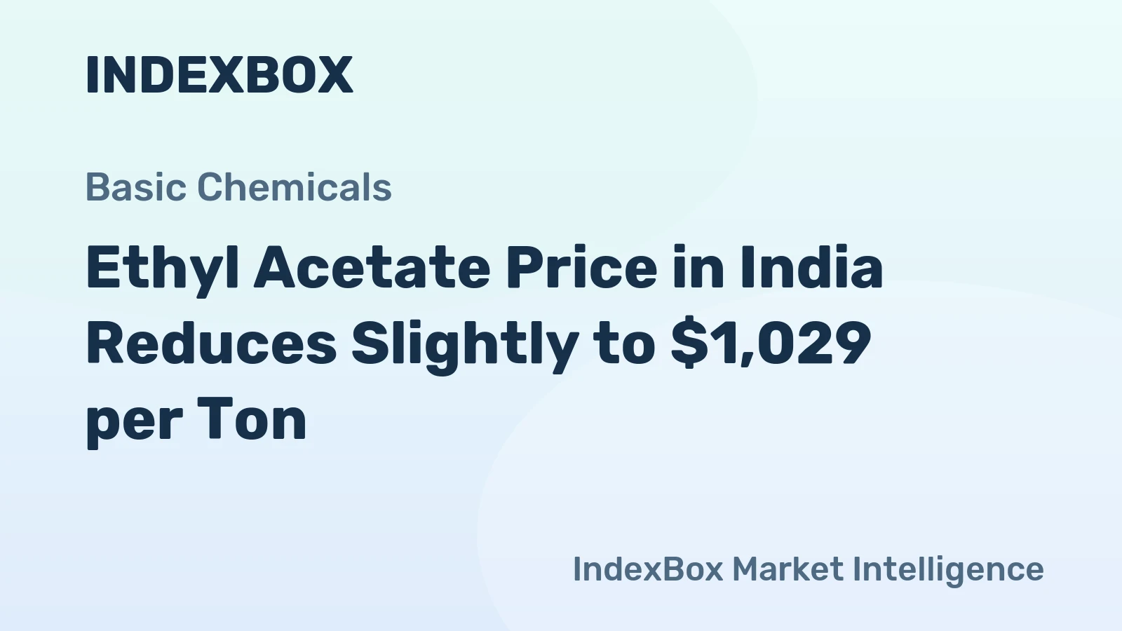 Ethyl Acetate Price in India Reduces Slightly to $1,029 per Ton