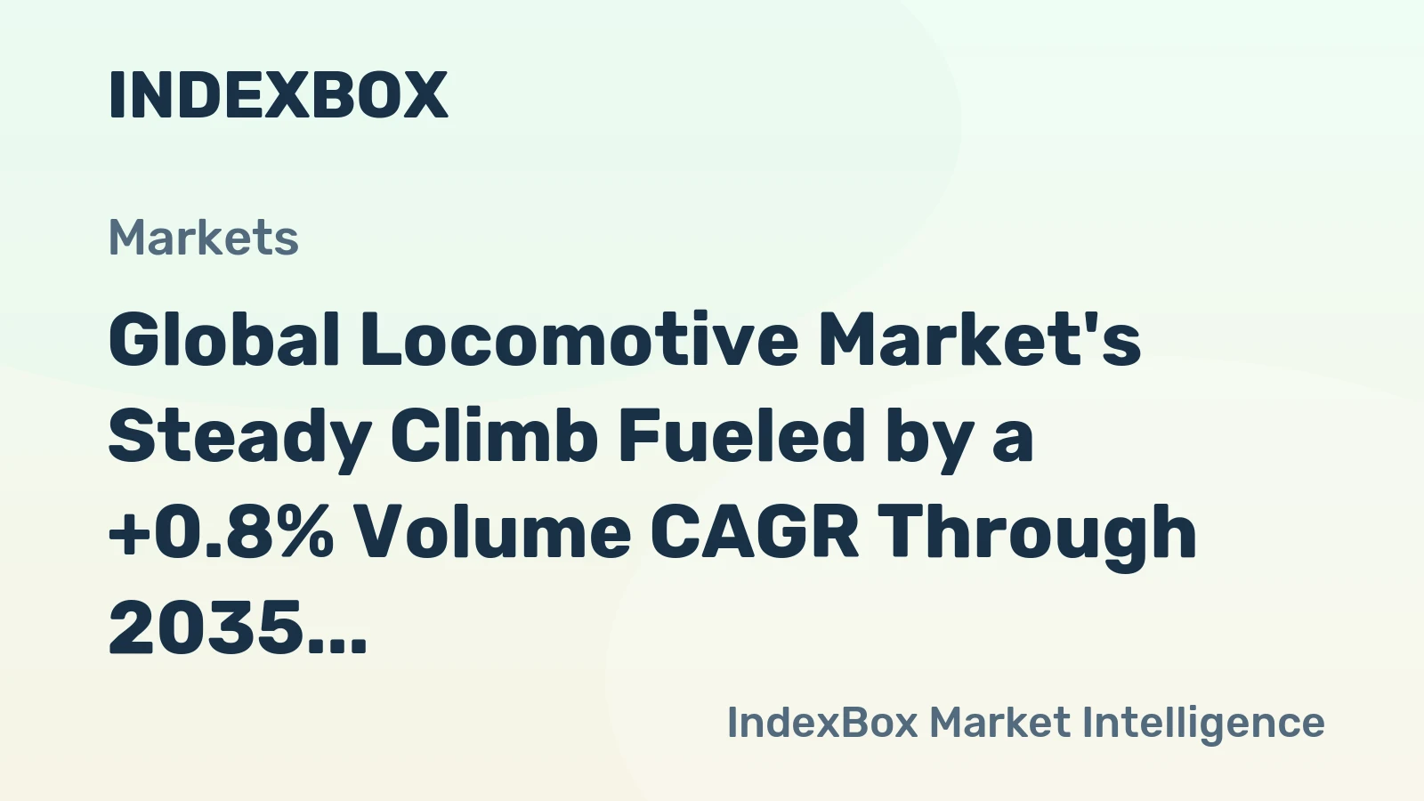 Global Locomotive Market's Steady Climb Fueled by a +0.8% Volume CAGR Through 2035