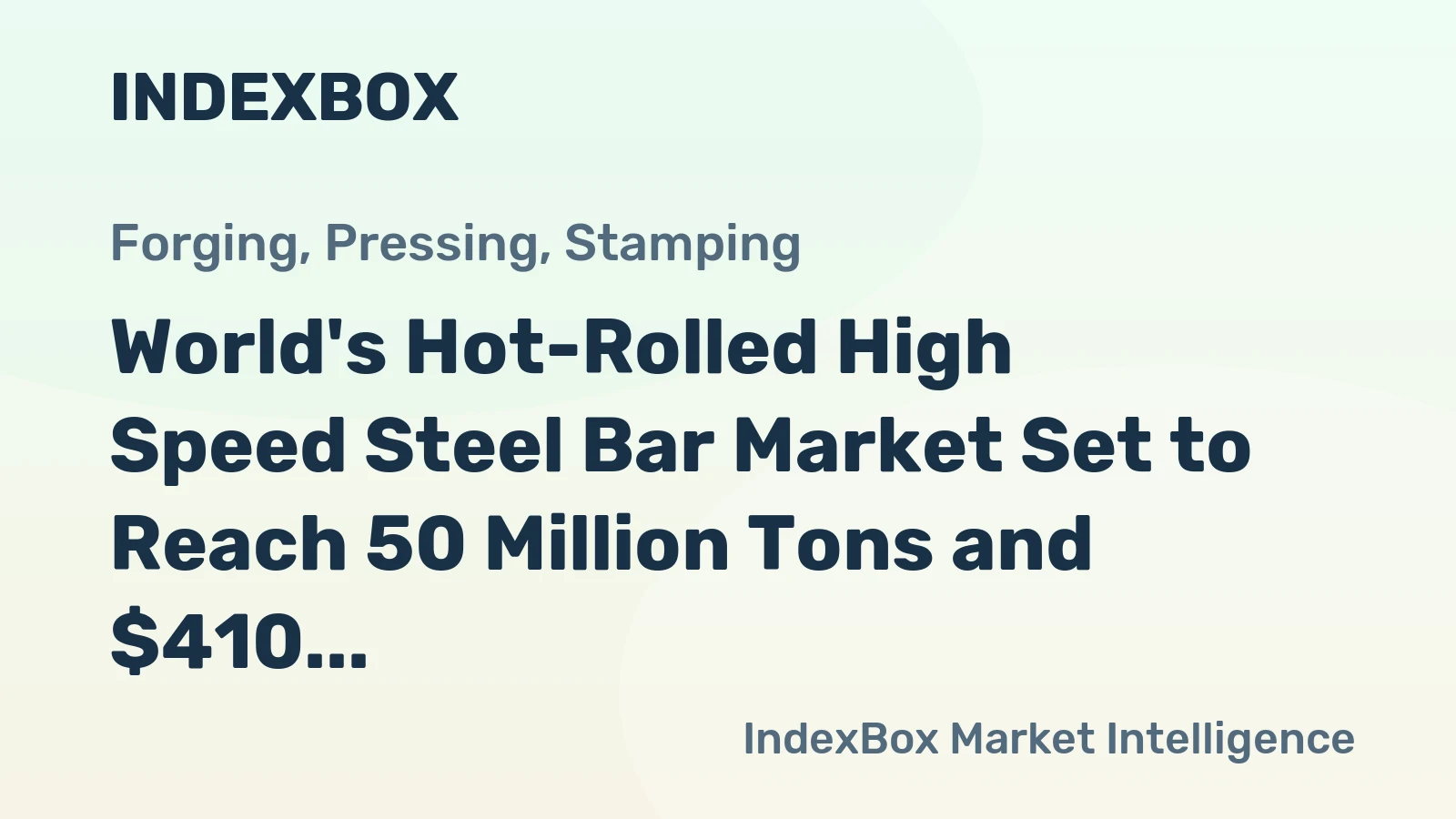 World's Hot-Rolled High Speed Steel Bar Market Set to Reach 50 Million Tons and $410 Billion by 2035