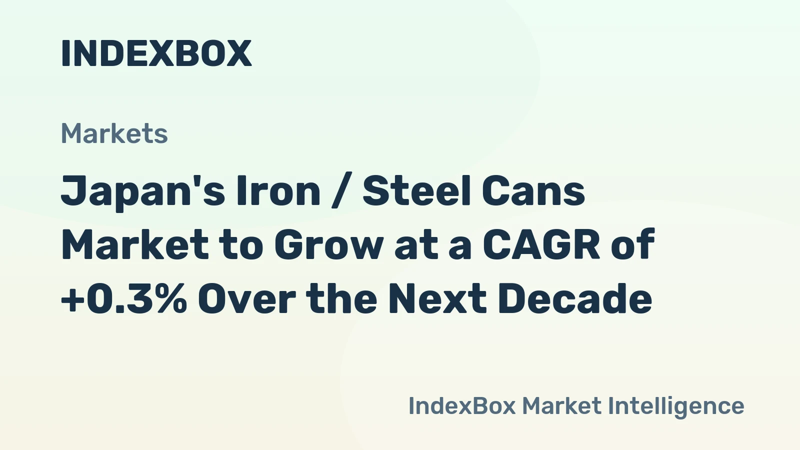 Japan's Iron / Steel Cans Market to Grow at a CAGR of +0.3% Over the Next Decade