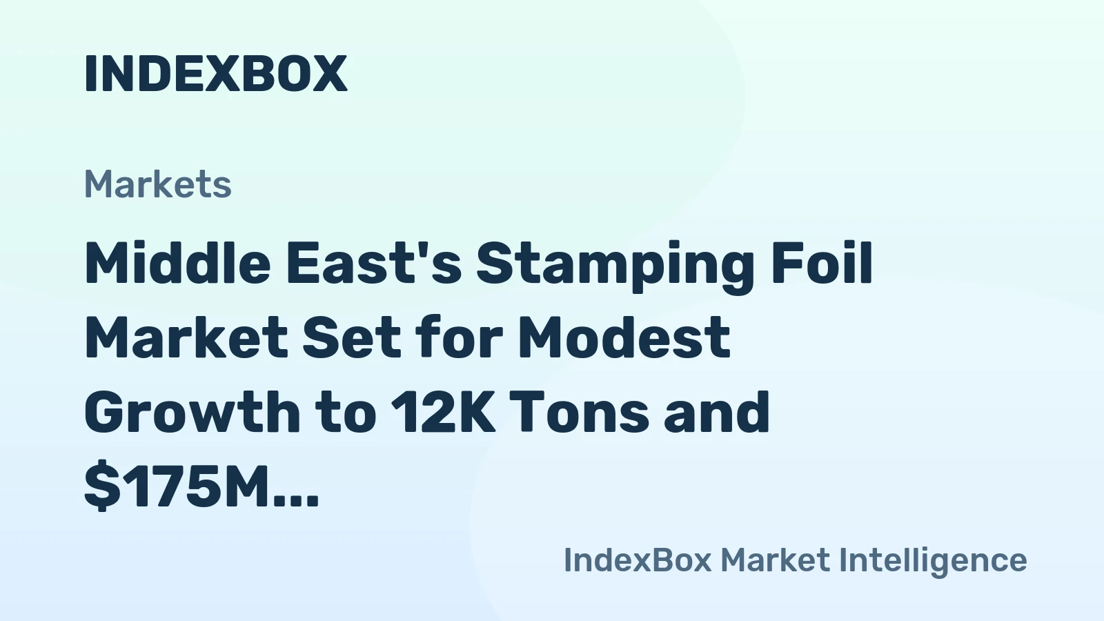 Middle East's Stamping Foil Market Set for Modest Growth to 12K Tons and $175M