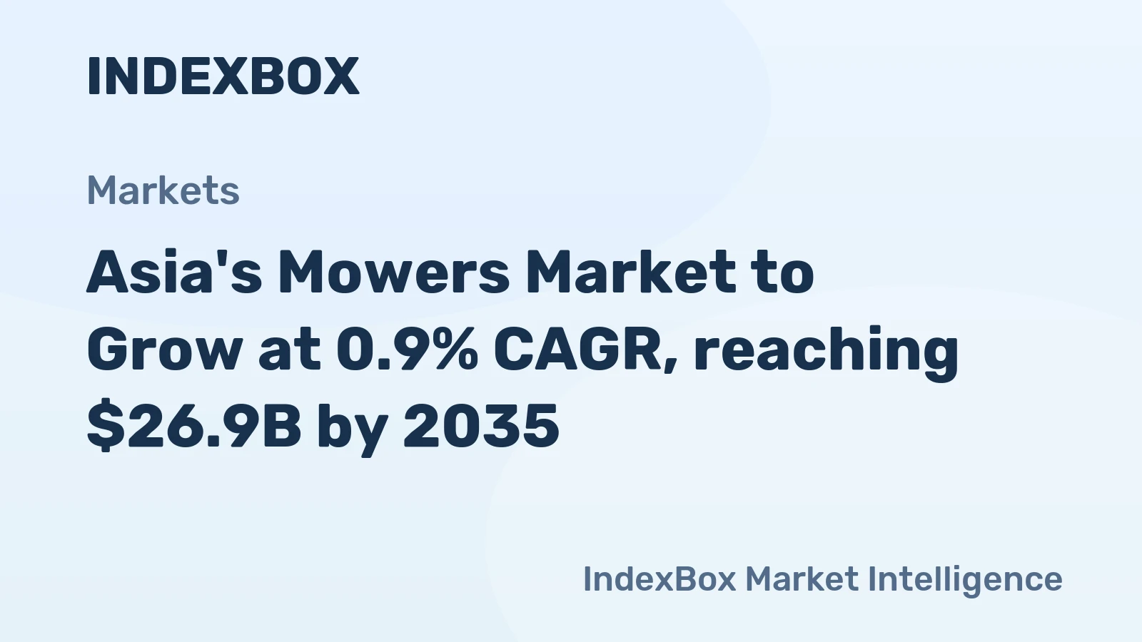 Asia's Mowers Market to Grow at 0.9% CAGR, reaching $26.9B by 2035