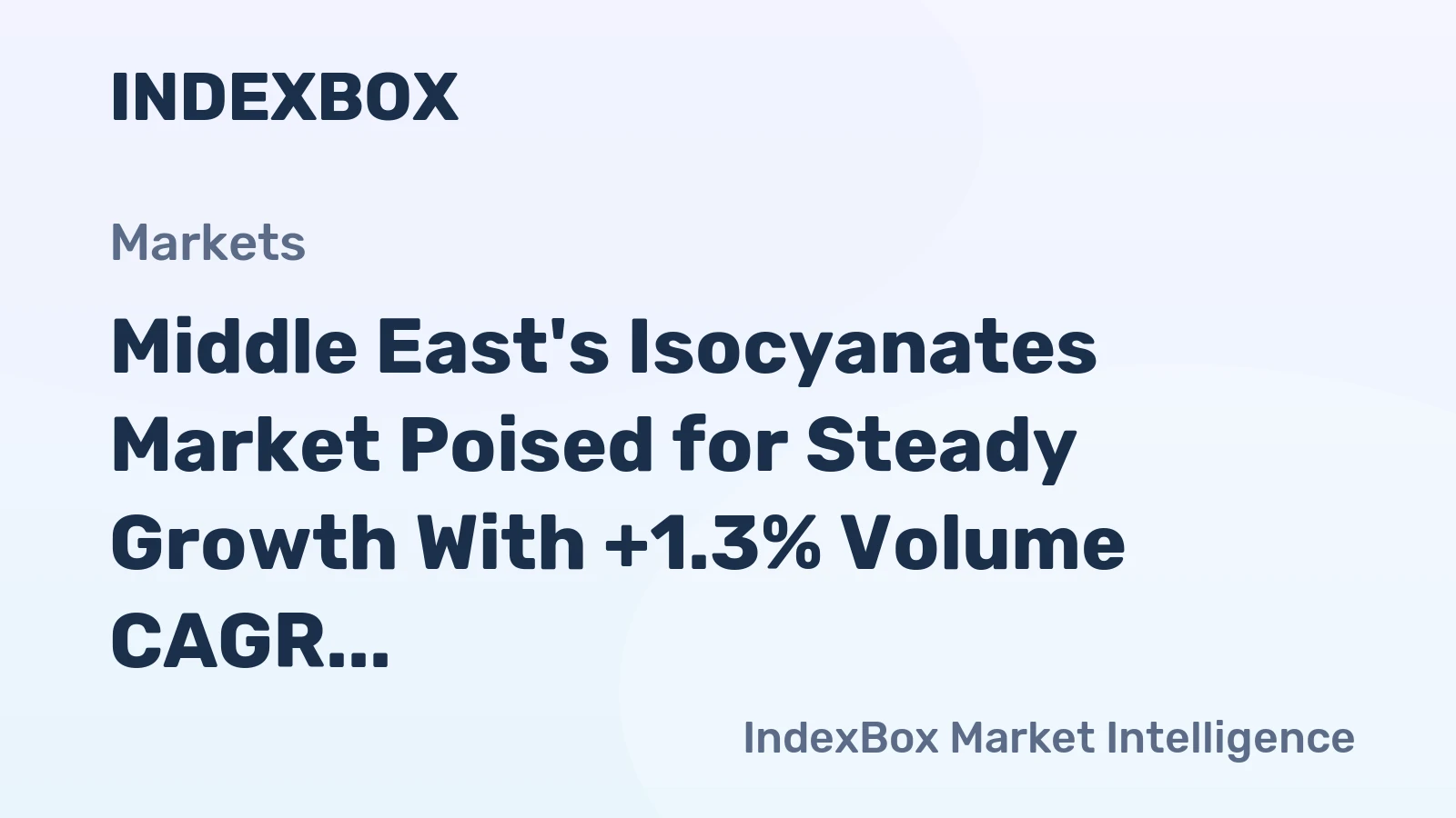 Middle East's Isocyanates Market Poised for Steady Growth With +1.3% Volume CAGR Through 2035