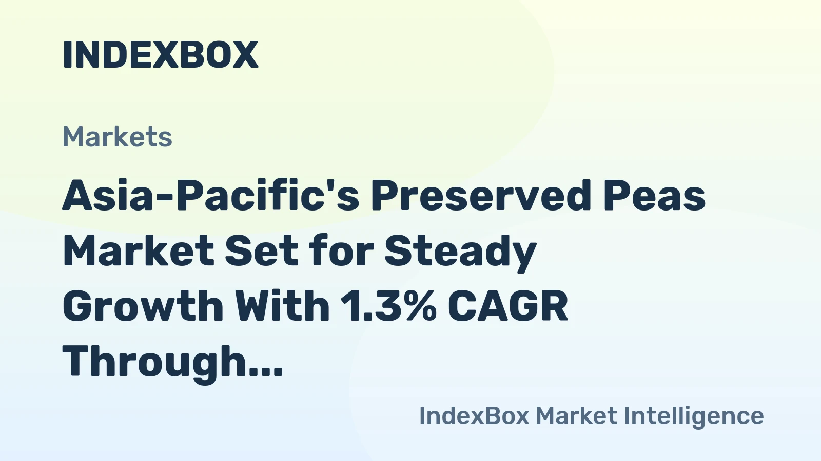 Asia-Pacific's Preserved Peas Market Set for Steady Growth With 1.3% CAGR Through 2035