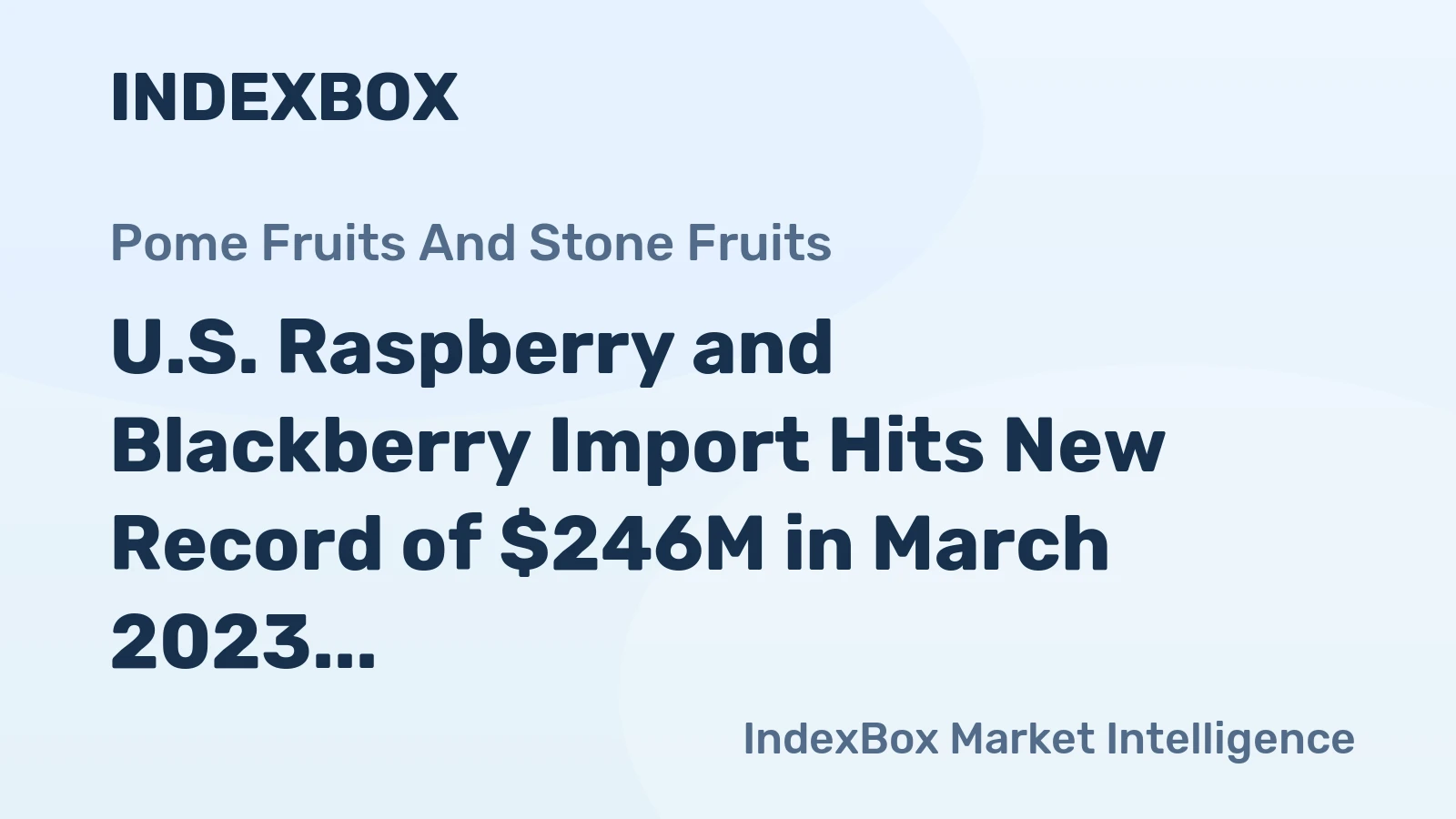U.S. Raspberry and Blackberry Import Hits New Record of $246M in March 2023