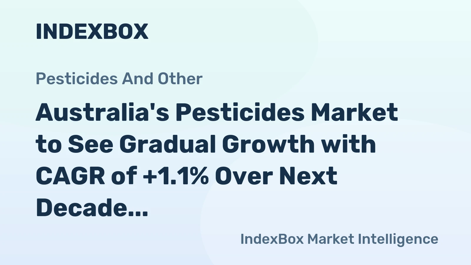 Australia's Pesticides Market to See Gradual Growth with CAGR of +1.1% Over Next Decade