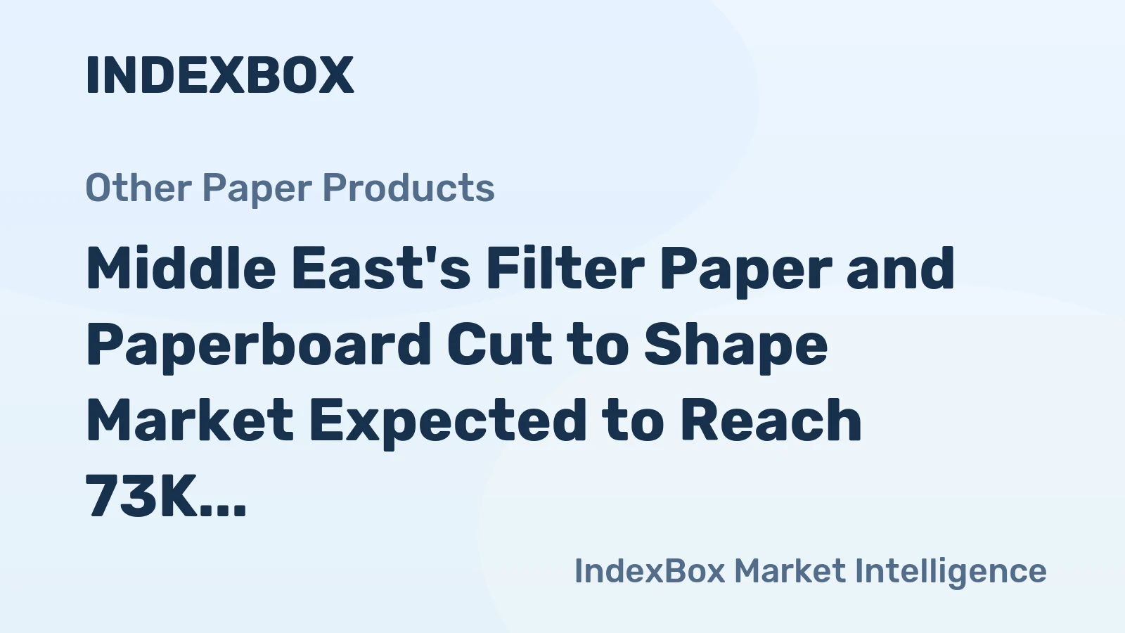 Middle East's Filter Paper and Paperboard Cut to Shape Market Expected to Reach 73K Tons and $401M by 2035