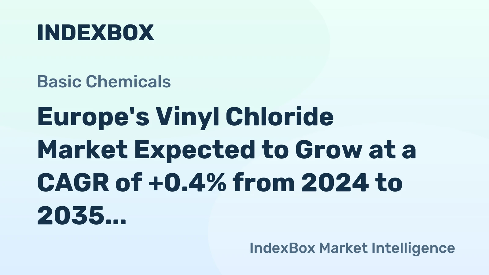 Europe's Vinyl Chloride Market Expected to Grow at a CAGR of +0.4% from 2024 to 2035