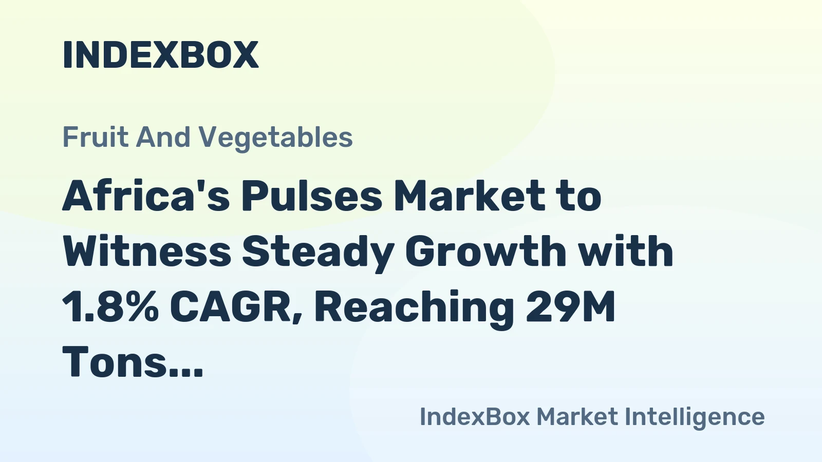 Africa's Pulses Market to Witness Steady Growth with 1.8% CAGR, Reaching 29M Tons by 2035