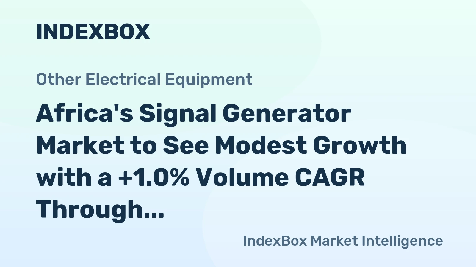Africa's Signal Generator Market to See Modest Growth with a +1.0% Volume CAGR Through 2035