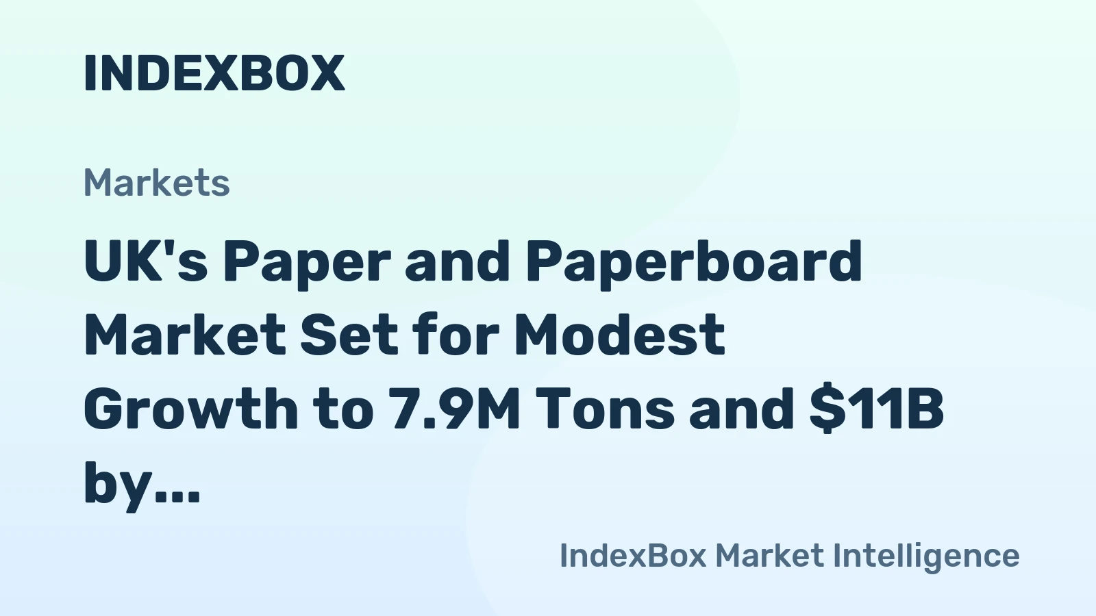 UK's Paper and Paperboard Market Set for Modest Growth to 7.9M Tons and $11B by 2035