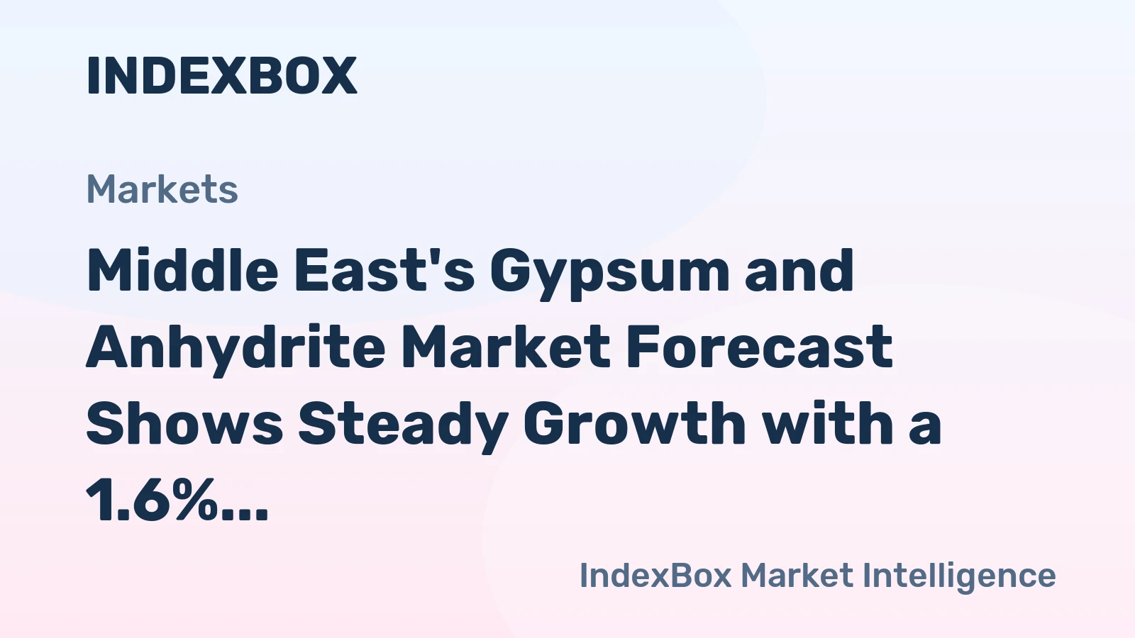 Middle East's Gypsum and Anhydrite Market Forecast Shows Steady Growth with a 1.6% CAGR in Value