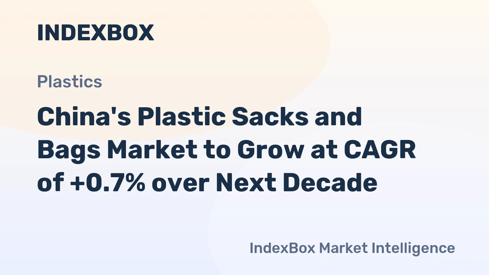 China's Plastic Sacks and Bags Market to Grow at CAGR of +0.7% over Next Decade