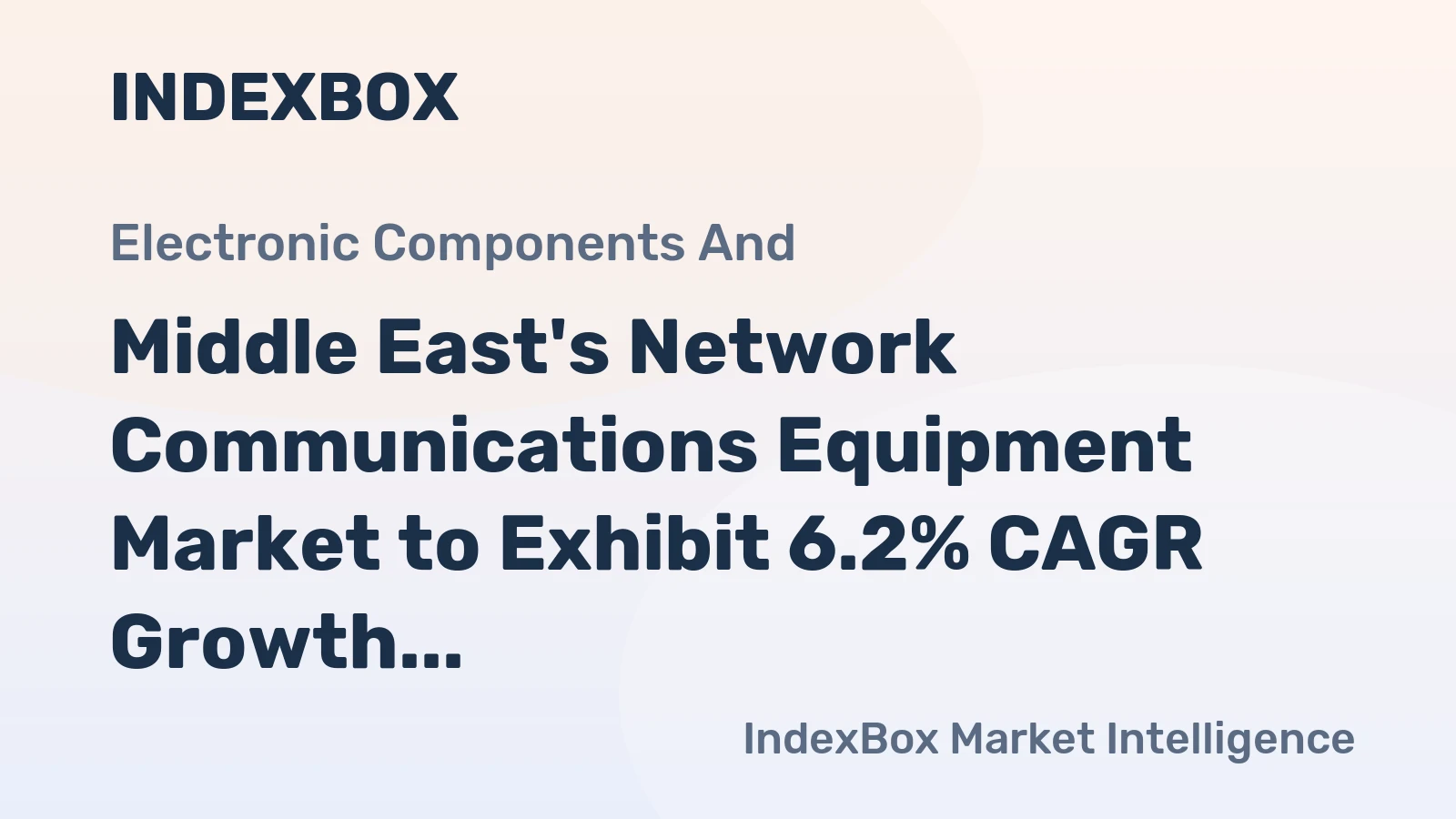 Middle East's Network Communications Equipment Market to Exhibit 6.2% CAGR Growth Through 2035
