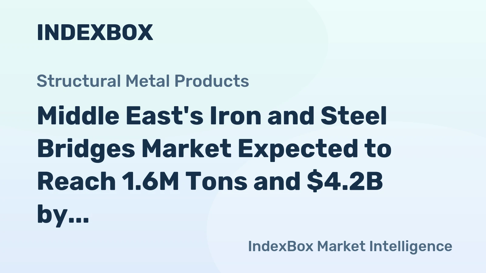 Middle East's Iron and Steel Bridges Market Expected to Reach 1.6M Tons and $4.2B by 2035