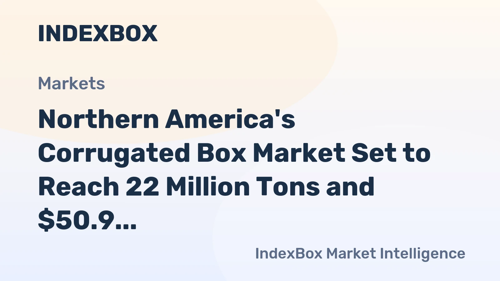 Northern America's Corrugated Box Market Set to Reach 22 Million Tons and $50.9 Billion