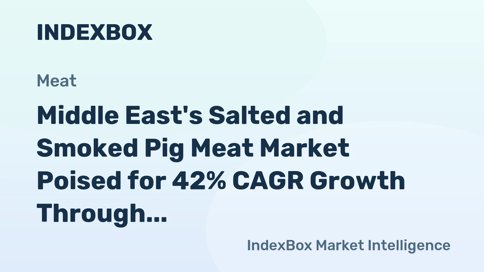 Middle East's Salted and Smoked Pig Meat Market Poised for 42% CAGR Growth Through 2035