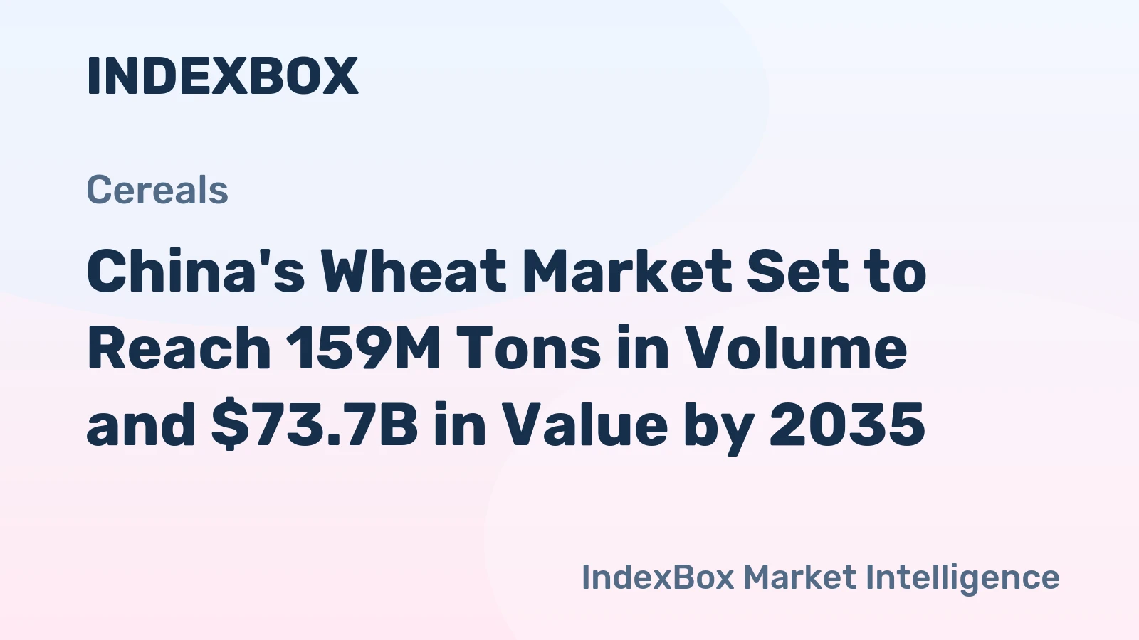China's Wheat Market Set to Reach 159M Tons in Volume and $73.7B in Value by 2035