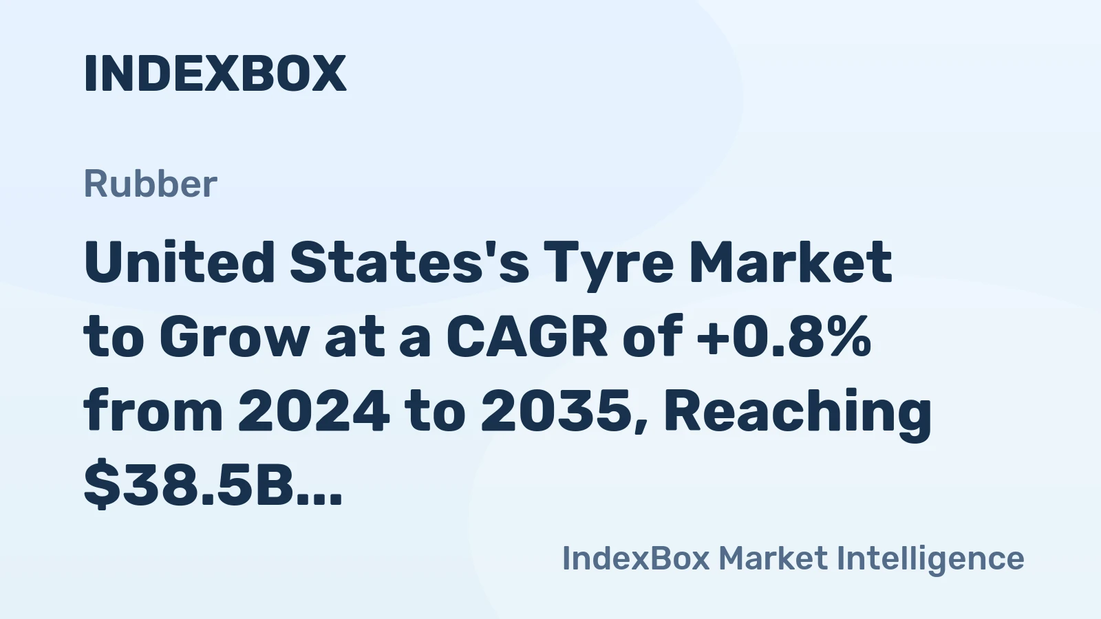 United States's Tyre Market to Grow at a CAGR of +0.8% from 2024 to 2035, Reaching $38.5B by the End of 2035