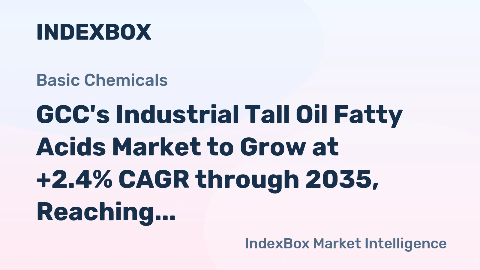 GCC's Industrial Tall Oil Fatty Acids Market to Grow at +2.4% CAGR through 2035, Reaching 13K Tons