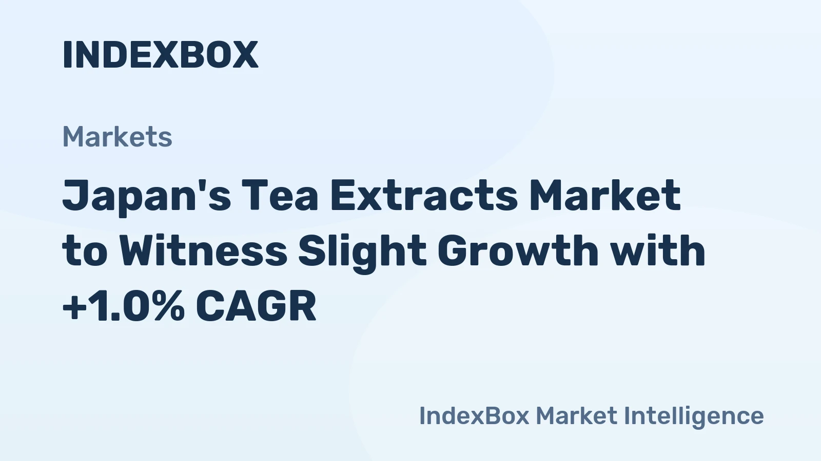 Japan's Tea Extracts Market to Witness Slight Growth with +1.0% CAGR