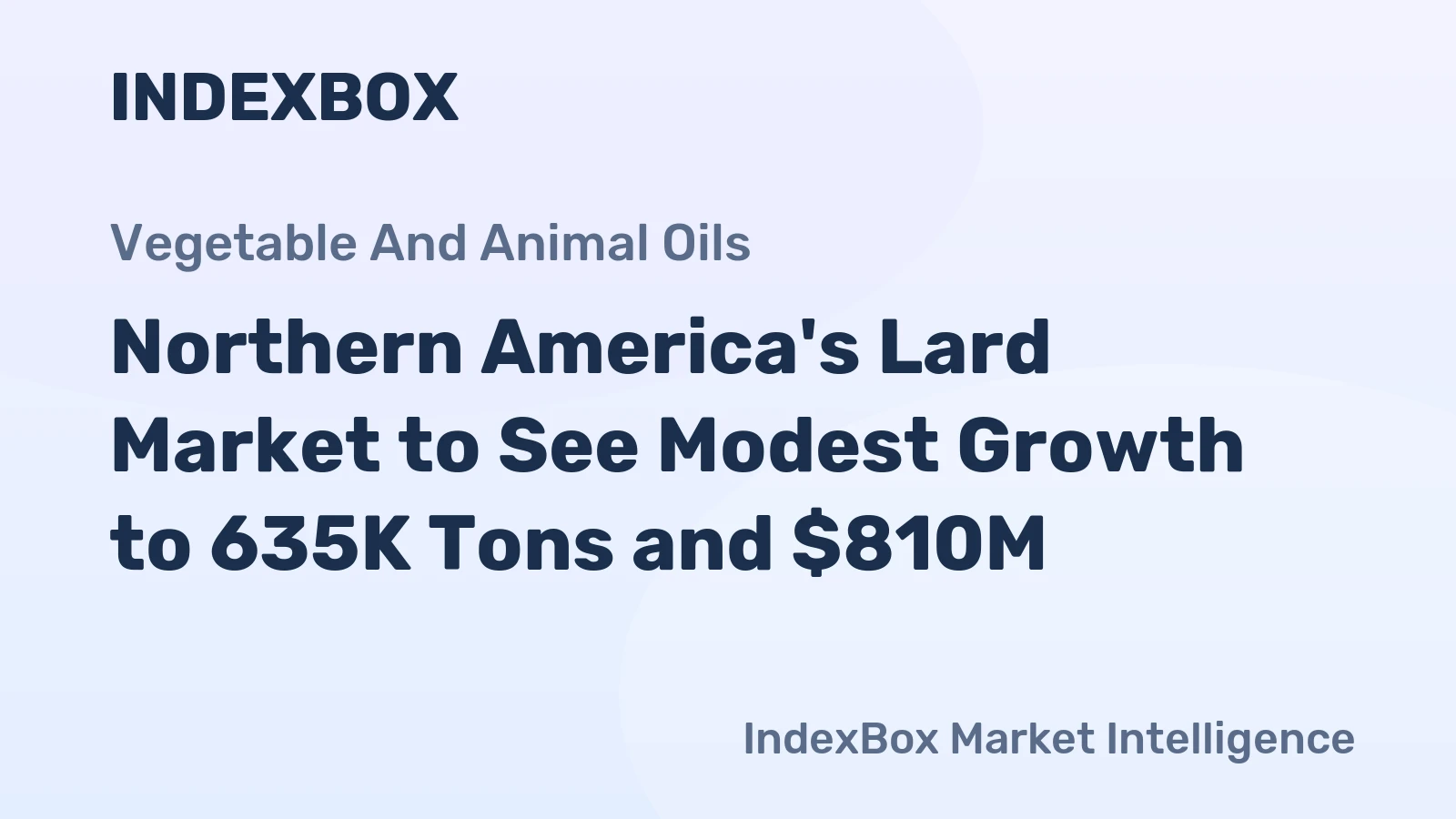 Northern America's Lard Market to See Modest Growth to 635K Tons and $810M