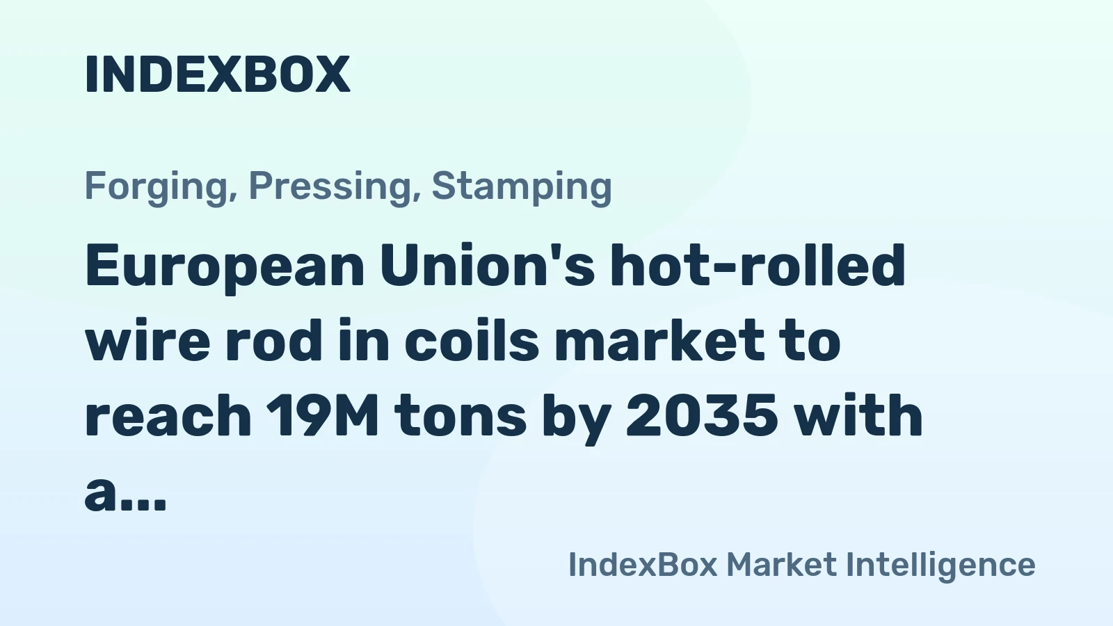 European Union's hot-rolled wire rod in coils market to reach 19M tons by 2035 with a value of $17.9B