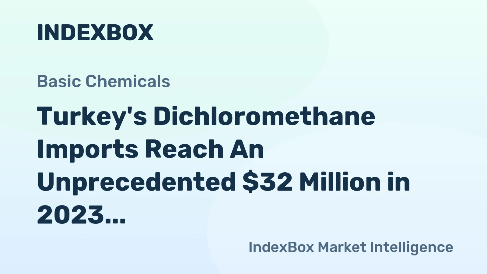 Turkey's Dichloromethane Imports Reach An Unprecedented $32 Million in 2023