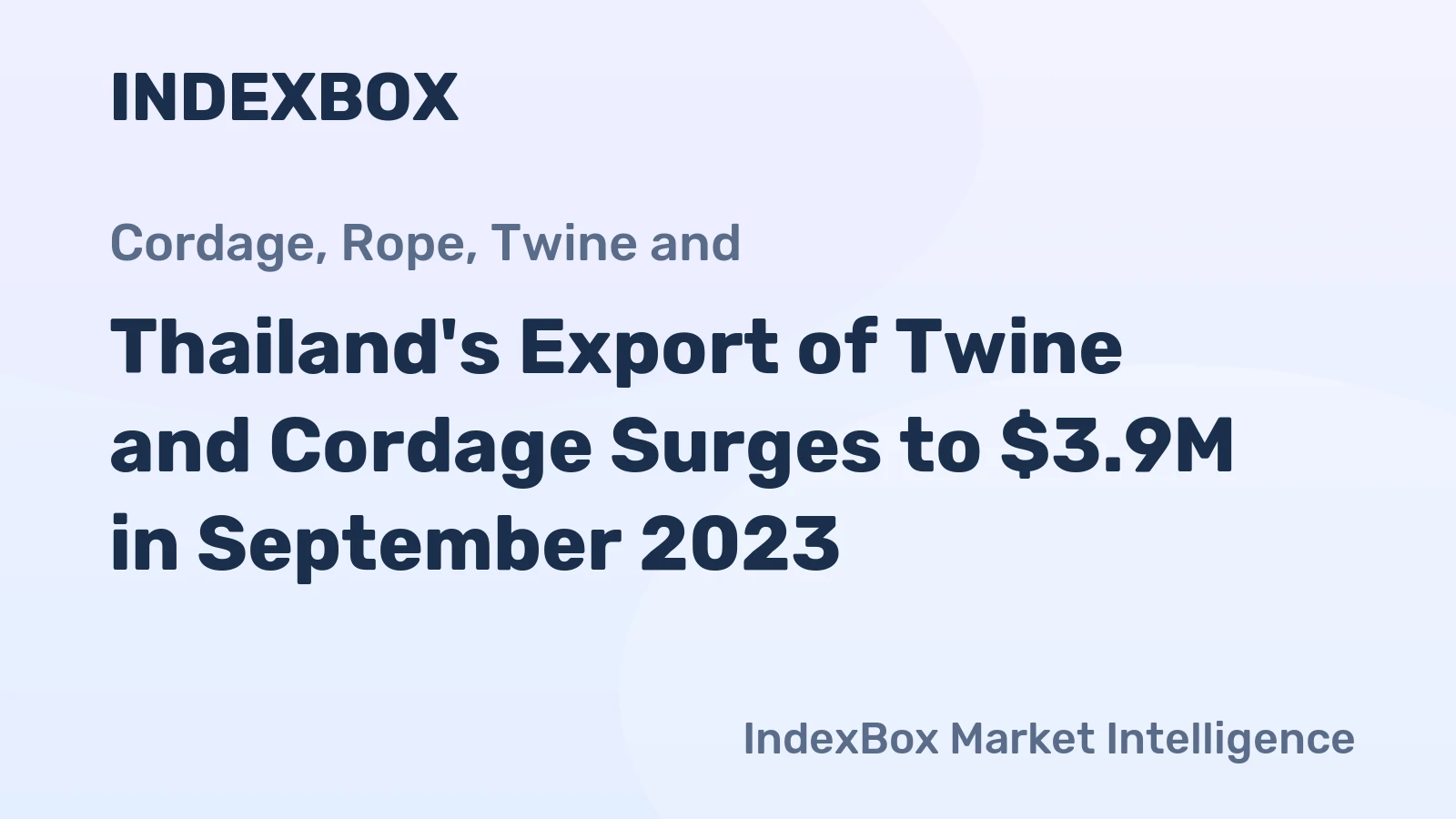 Thailand's Export of Twine and Cordage Surges to $3.9M in September 2023