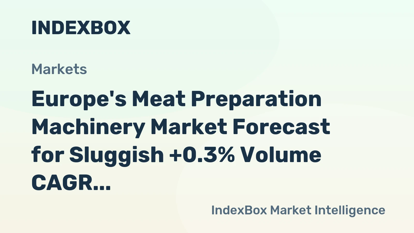 Europe's Meat Preparation Machinery Market Forecast for Sluggish +0.3% Volume CAGR Through 2035