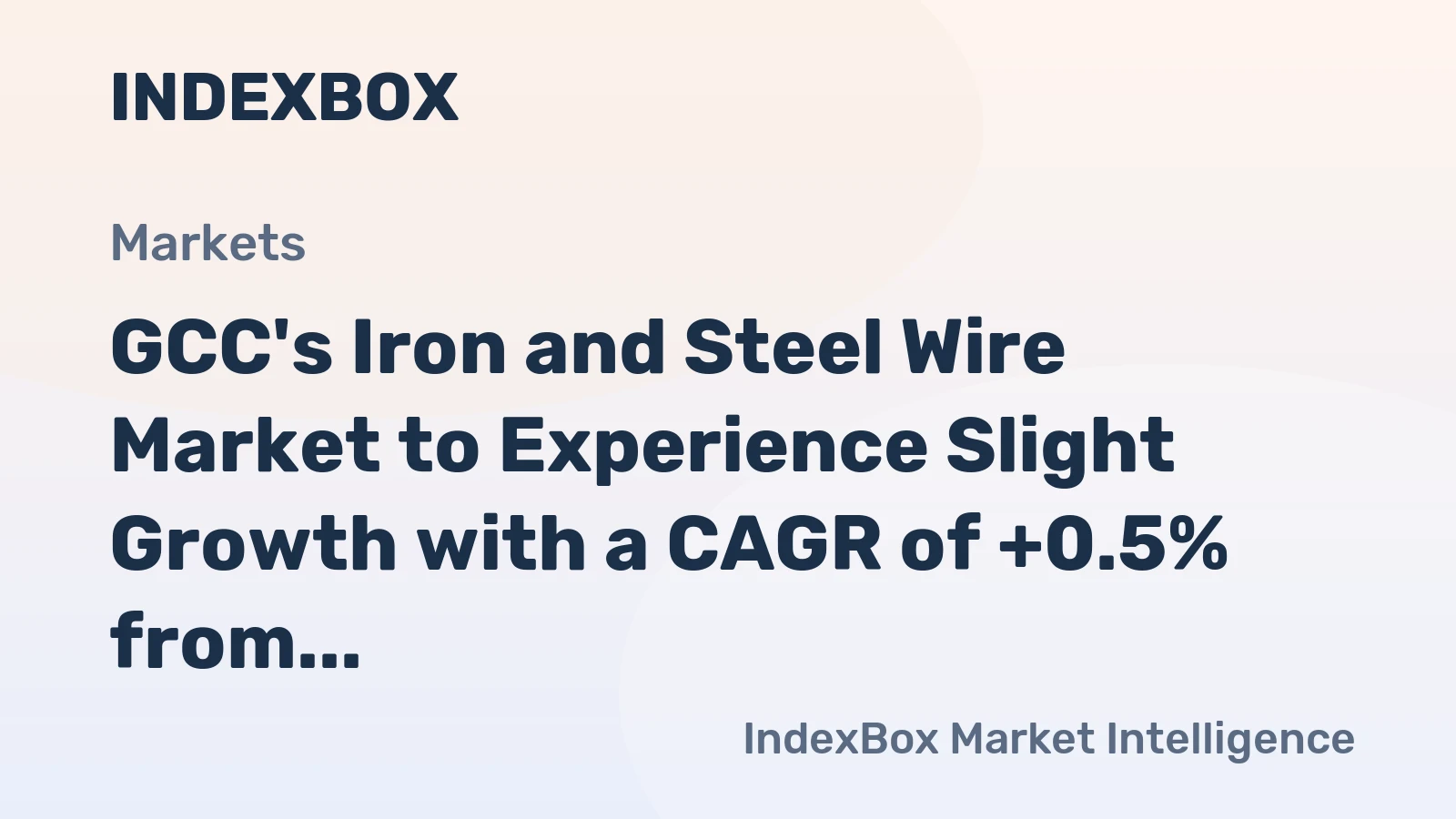 GCC's Iron and Steel Wire Market to Experience Slight Growth with a CAGR of +0.5% from 2024-2035