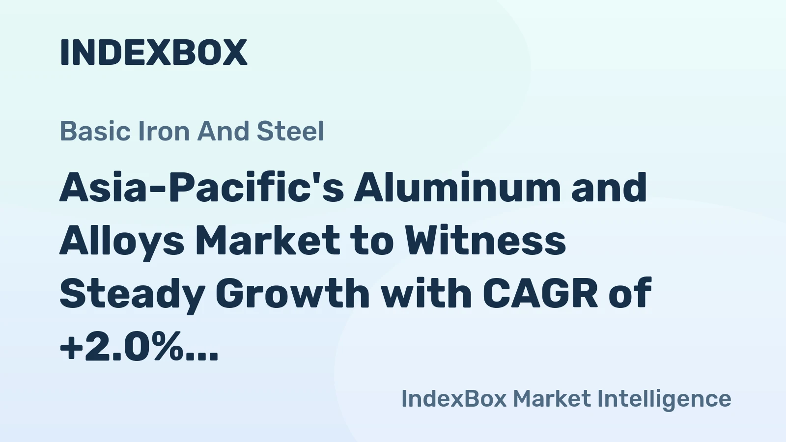 Asia-Pacific's Aluminum and Alloys Market to Witness Steady Growth with CAGR of +2.0% by 2035