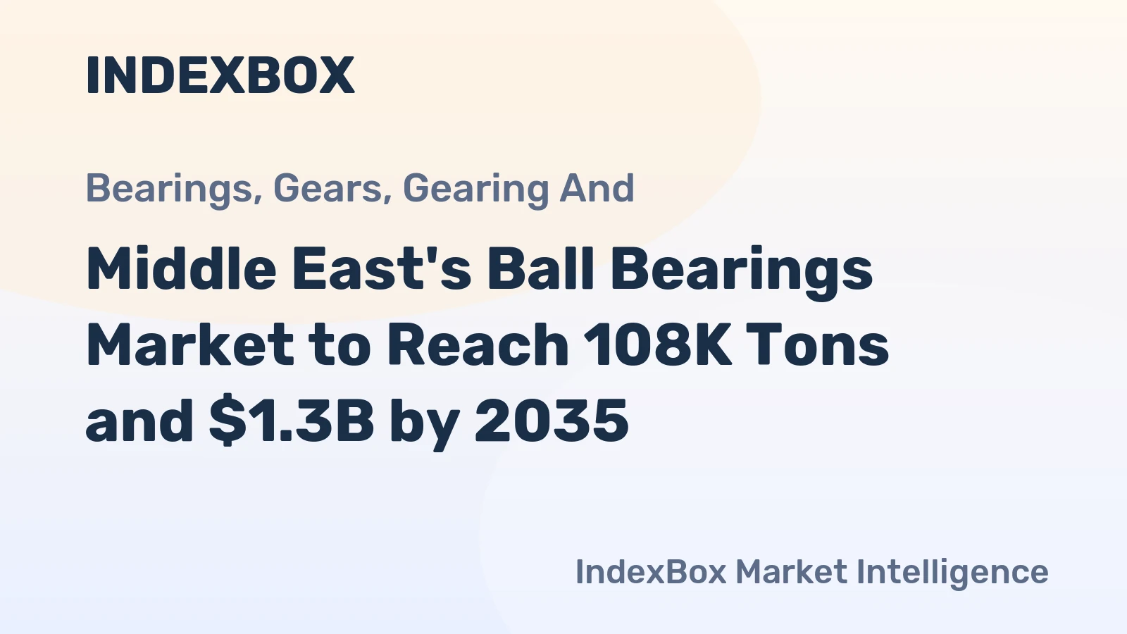Middle East's Ball Bearings Market to Reach 108K Tons and $1.3B by 2035