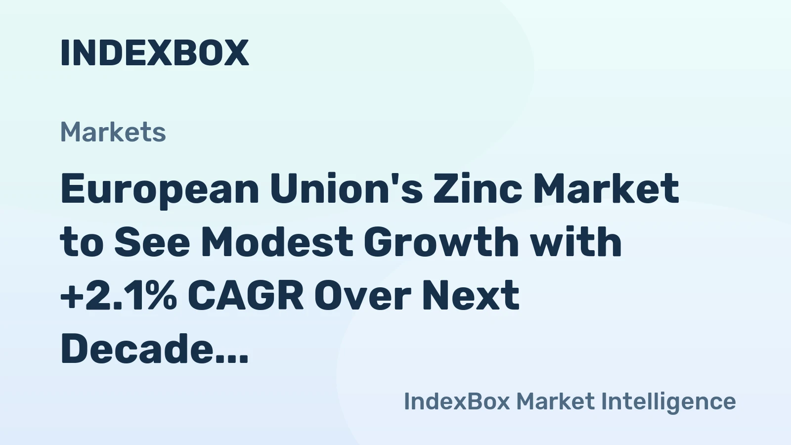 European Union's Zinc Market to See Modest Growth with +2.1% CAGR Over Next Decade