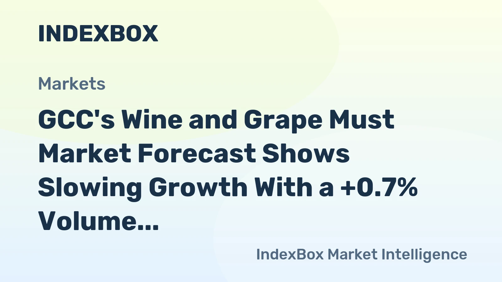 GCC's Wine and Grape Must Market Forecast Shows Slowing Growth With a +0.7% Volume CAGR Through 2035