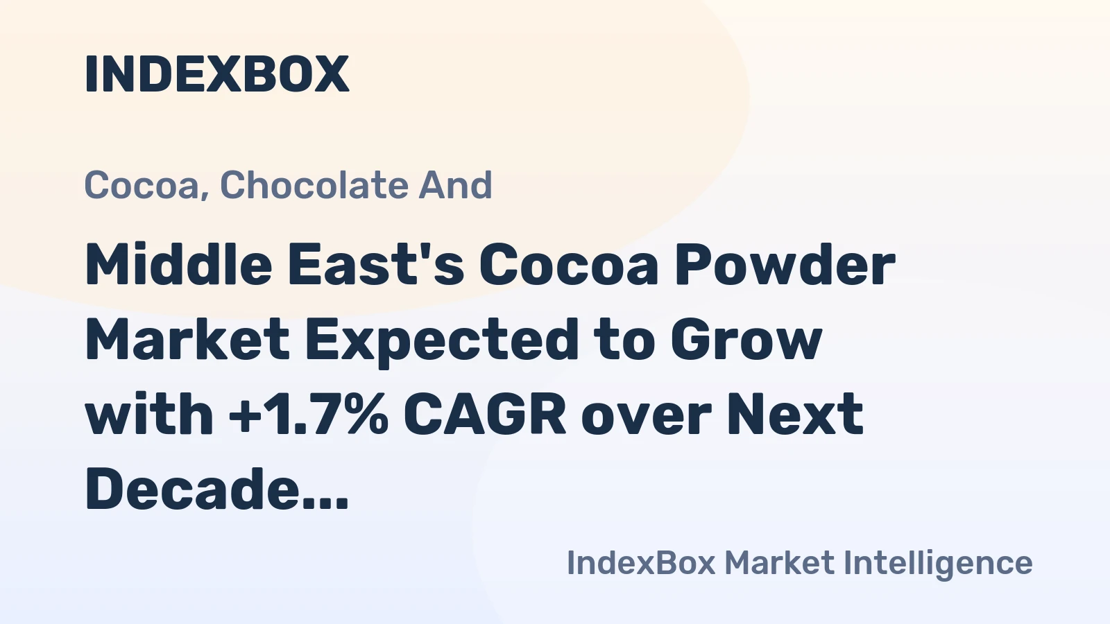 Middle East's Cocoa Powder Market Expected to Grow with +1.7% CAGR over Next Decade