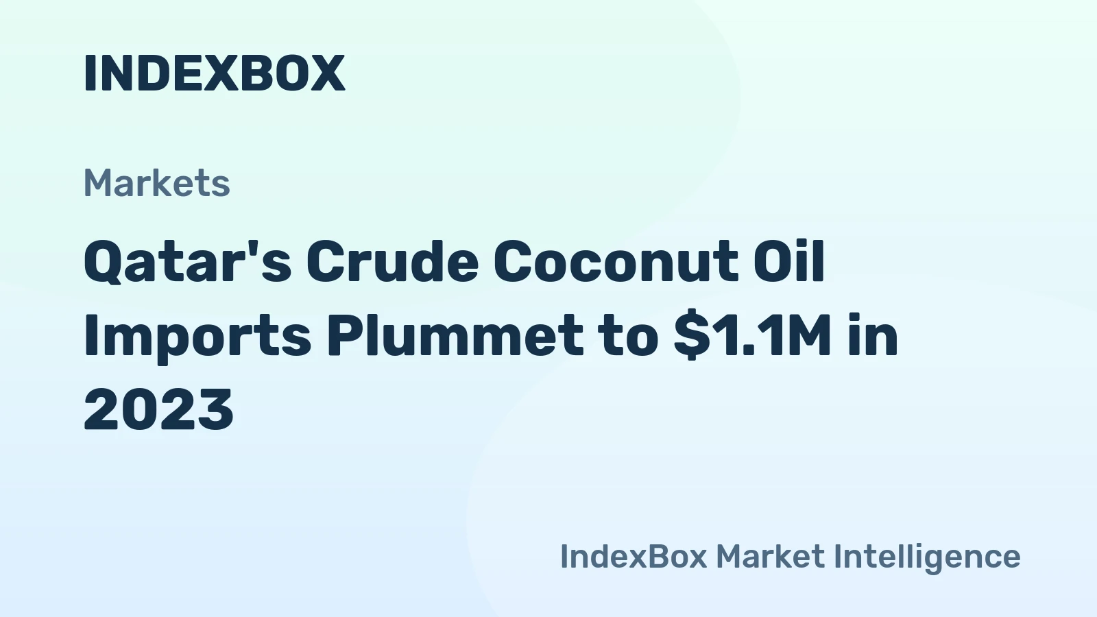 Qatar's Crude Coconut Oil Imports Plummet to $1.1M in 2023