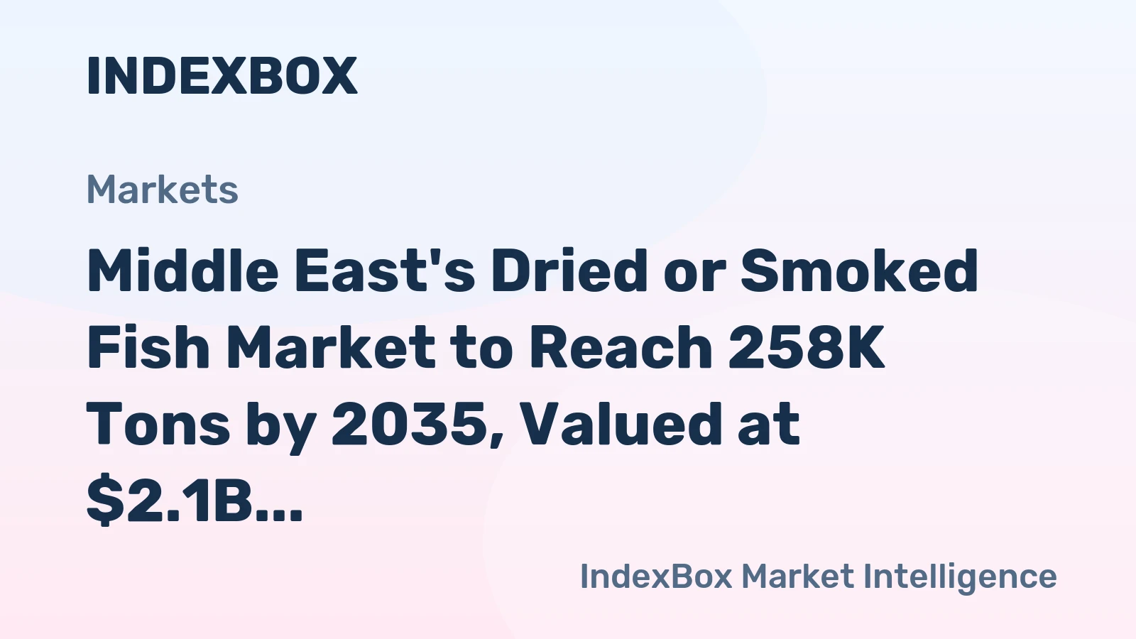 Middle East's Dried or Smoked Fish Market to Reach 258K Tons by 2035, Valued at $2.1B