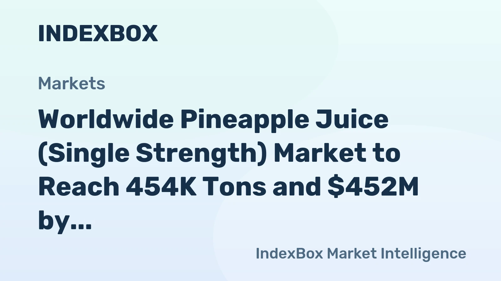 Worldwide Pineapple Juice (Single Strength) Market to Reach 454K Tons and $452M by 2035