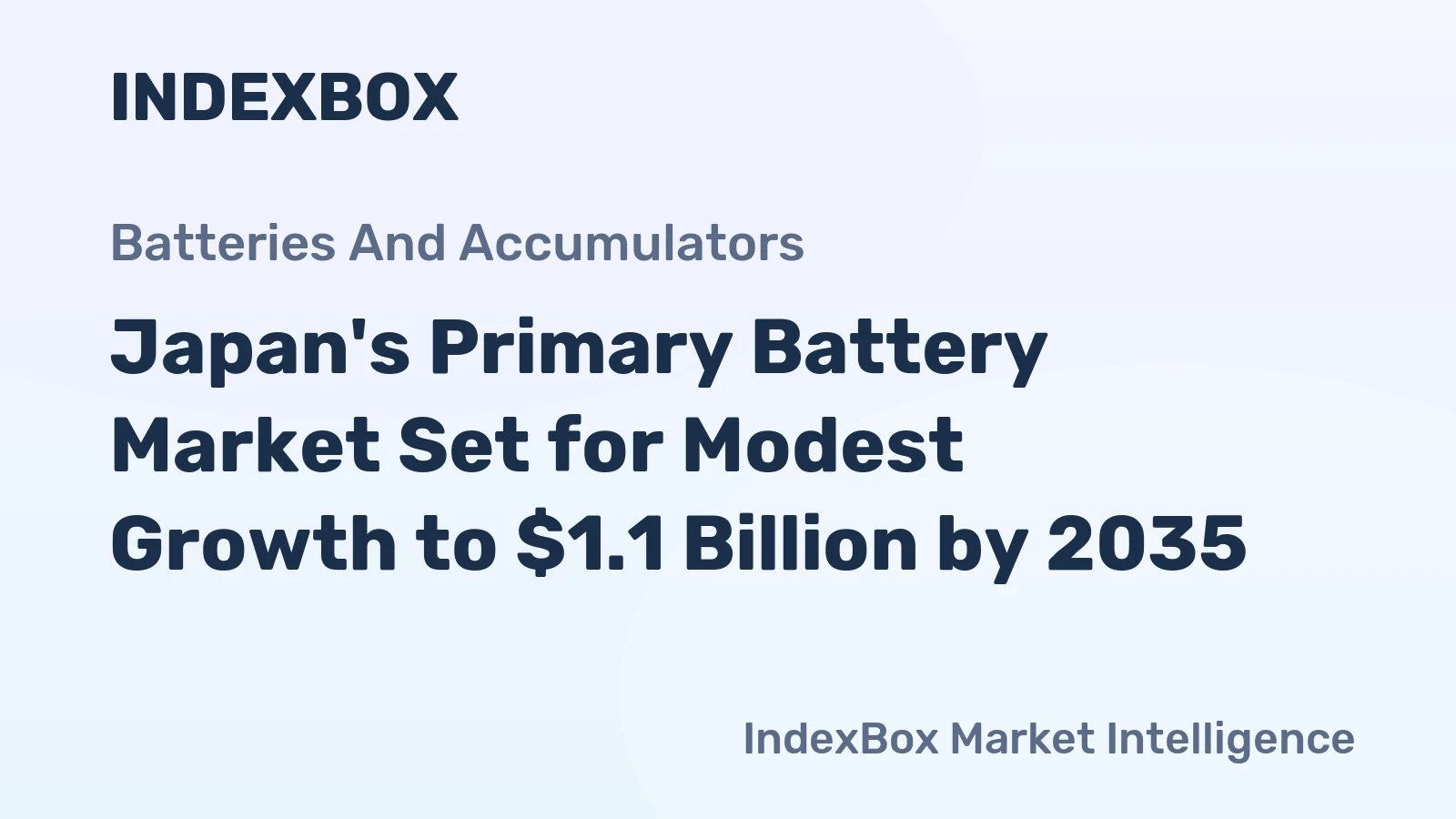 Japan's Primary Battery Market Set for Modest Growth to $1.1 Billion by 2035