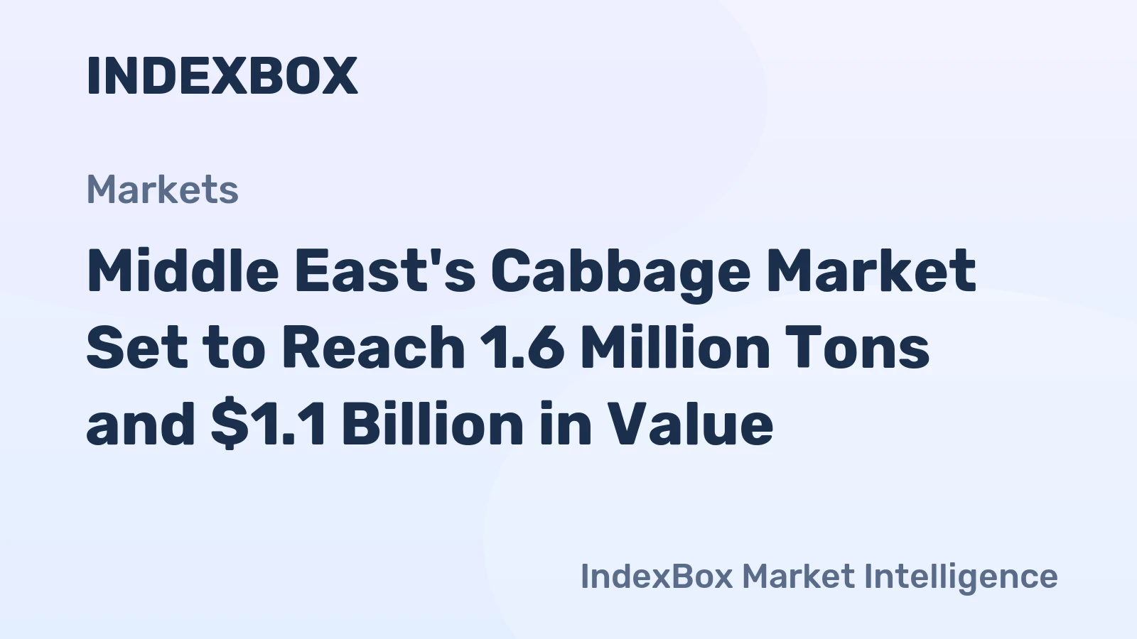 Middle East's Cabbage Market Set to Reach 1.6 Million Tons and $1.1 Billion in Value