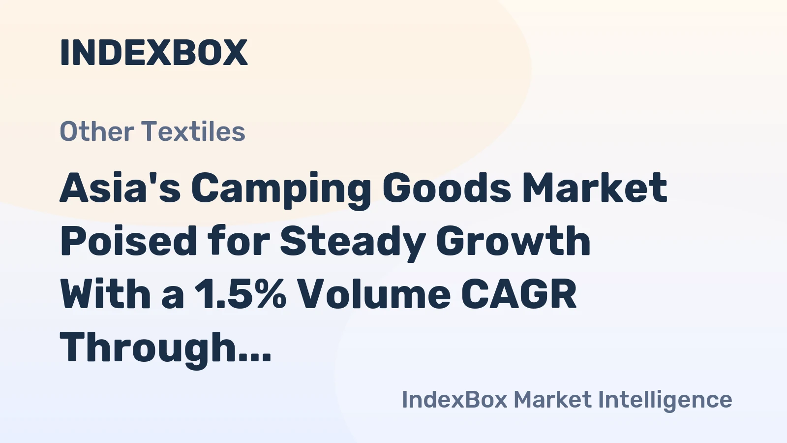 Asia's Camping Goods Market Poised for Steady Growth With a 1.5% Volume CAGR Through 2035