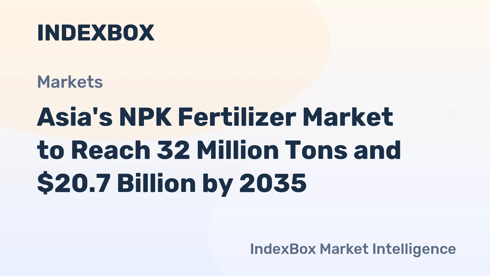 Asia's NPK Fertilizer Market to Reach 32 Million Tons and $20.7 Billion by 2035