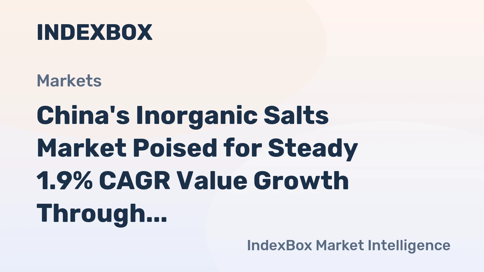 China's Inorganic Salts Market Poised for Steady 1.9% CAGR Value Growth Through 2035