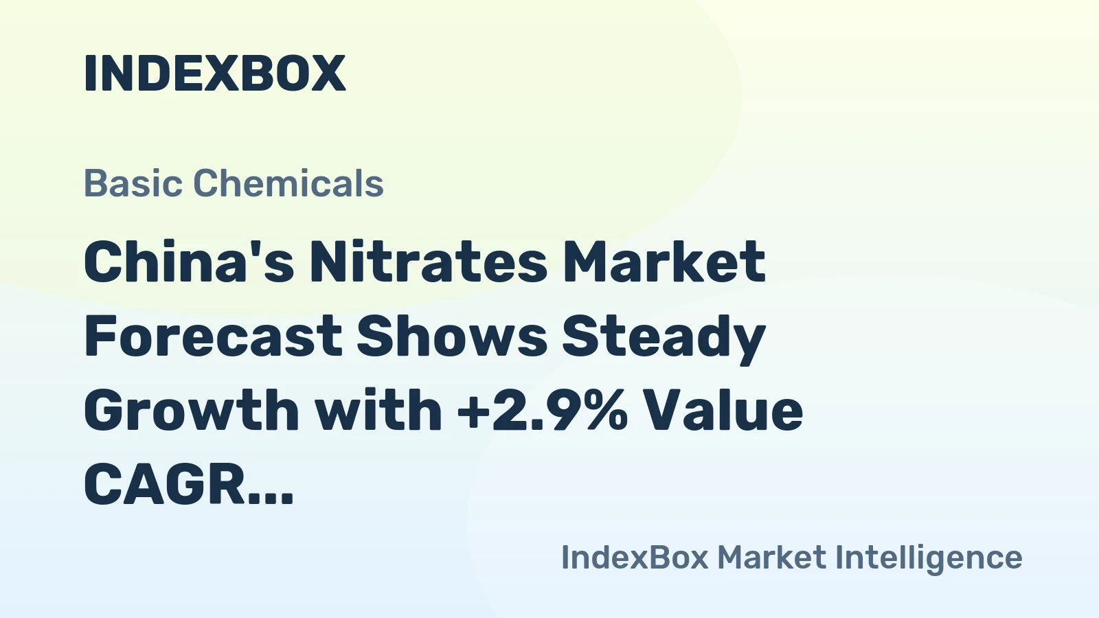 China's Nitrates Market Forecast Shows Steady Growth with +2.9% Value CAGR Through 2035