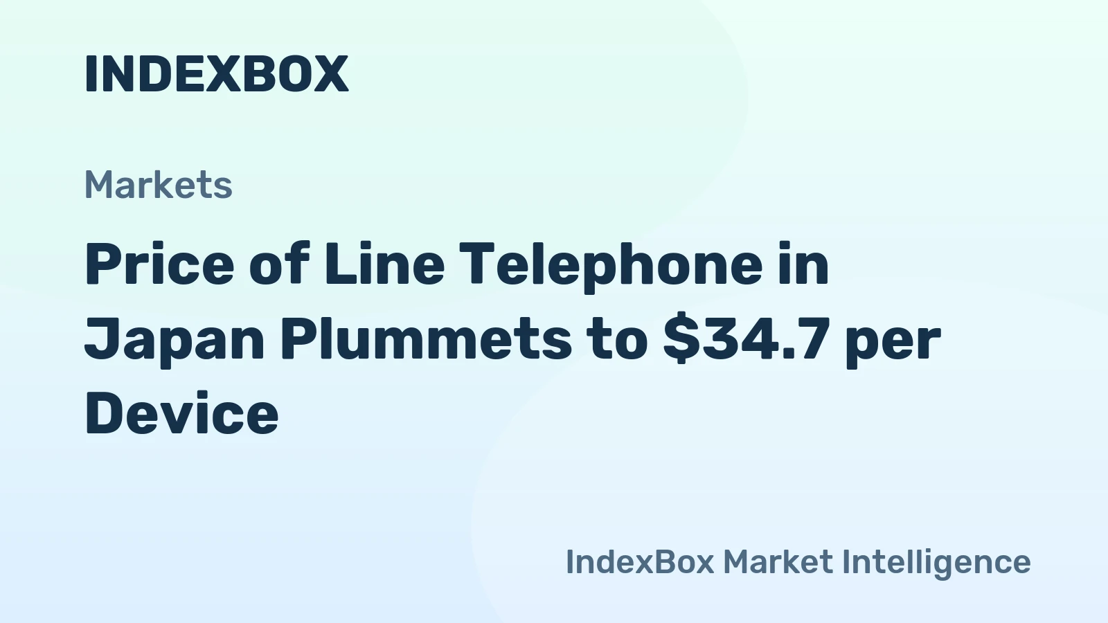 Price of Line Telephone in Japan Plummets to $34.7 per Device