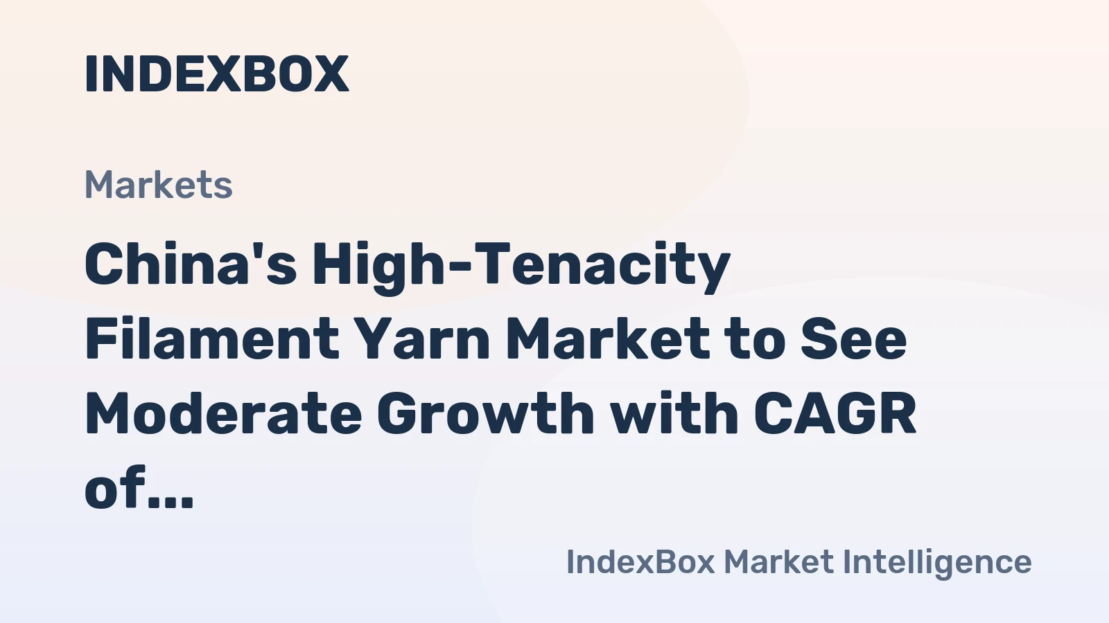 China's High-Tenacity Filament Yarn Market to See Moderate Growth with CAGR of +0.8% from 2024 to 2035