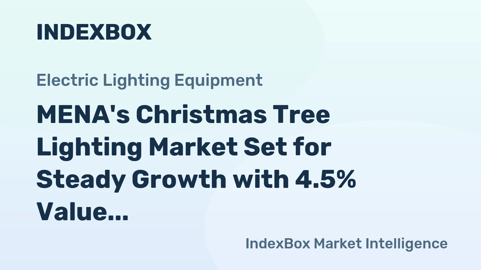 MENA's Christmas Tree Lighting Market Set for Steady Growth with 4.5% Value CAGR