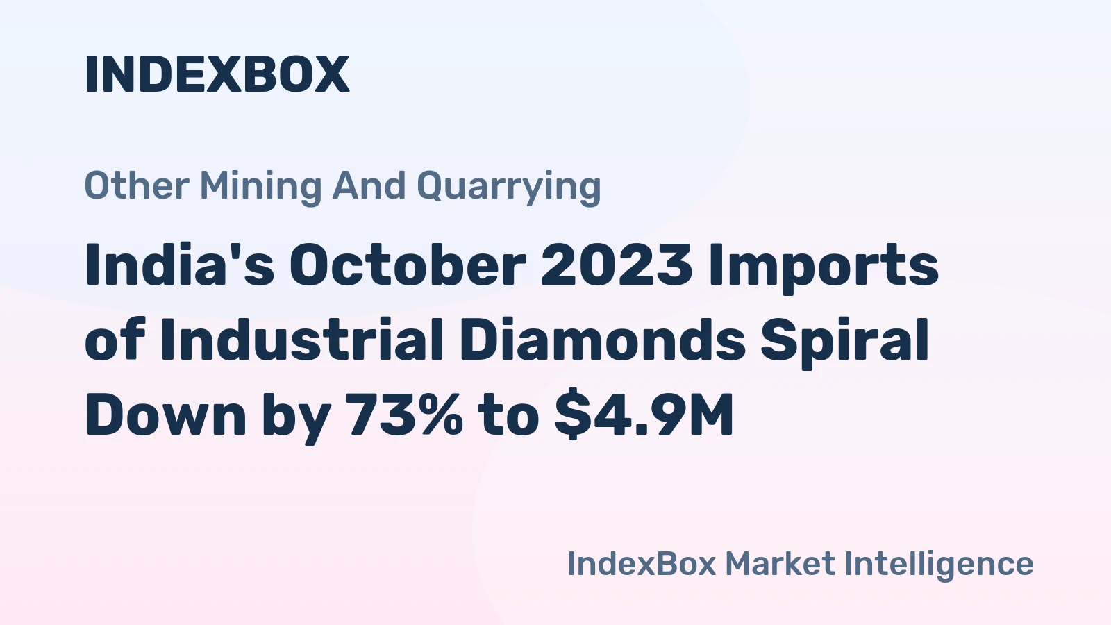 India's October 2023 Imports of Industrial Diamonds Spiral Down by 73% to $4.9M