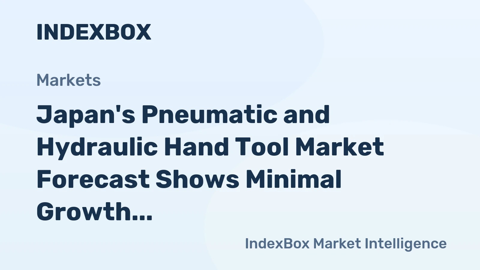 Japan's Pneumatic and Hydraulic Hand Tool Market Forecast Shows Minimal Growth with a +0.1% Volume CAGR Through 2035